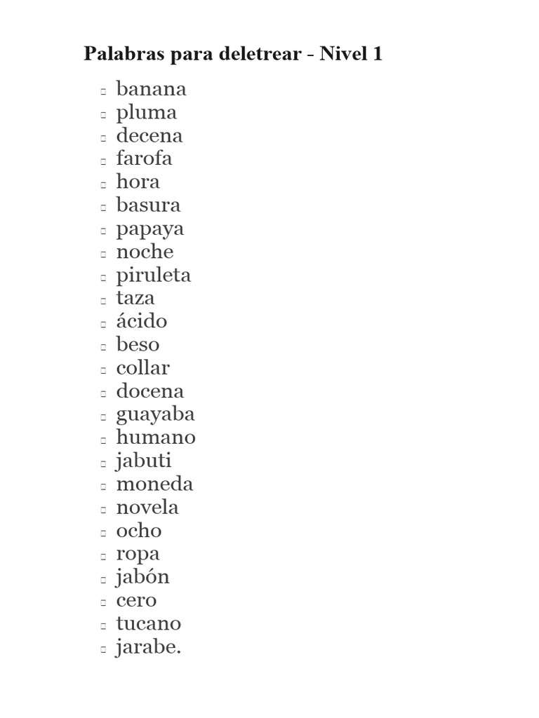 Palabras para Deletrear | PDF