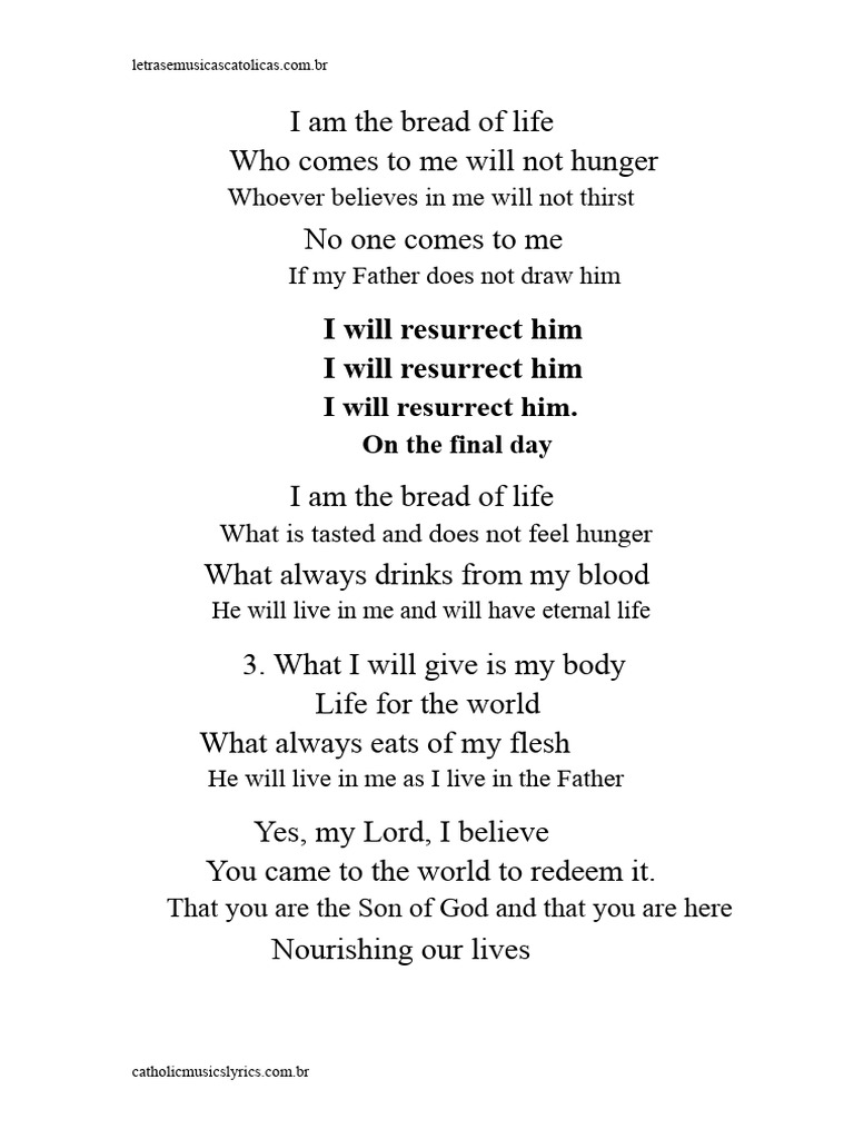 130 - I Am The Bread of Life (I Will Raise Him Up) | PDF