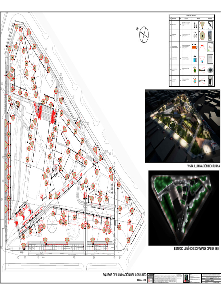 Planos de Iluminación para Parque Cultural | PDF | Óptica | Componentes