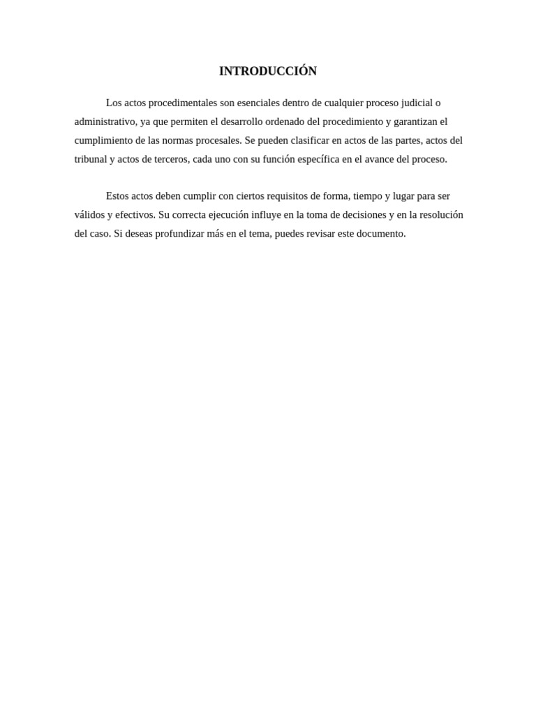 Los Actos Procedimentales | PDF | Ley procesal | Sentencia (ley)