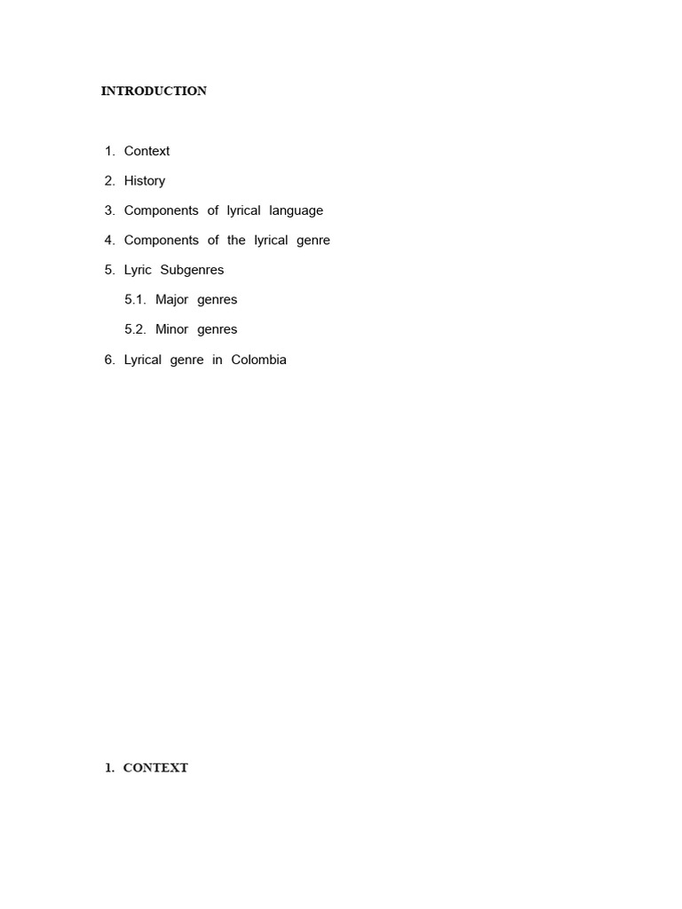 Overview of the Lyrical Genre | PDF | Poetry | Metre (Poetry)