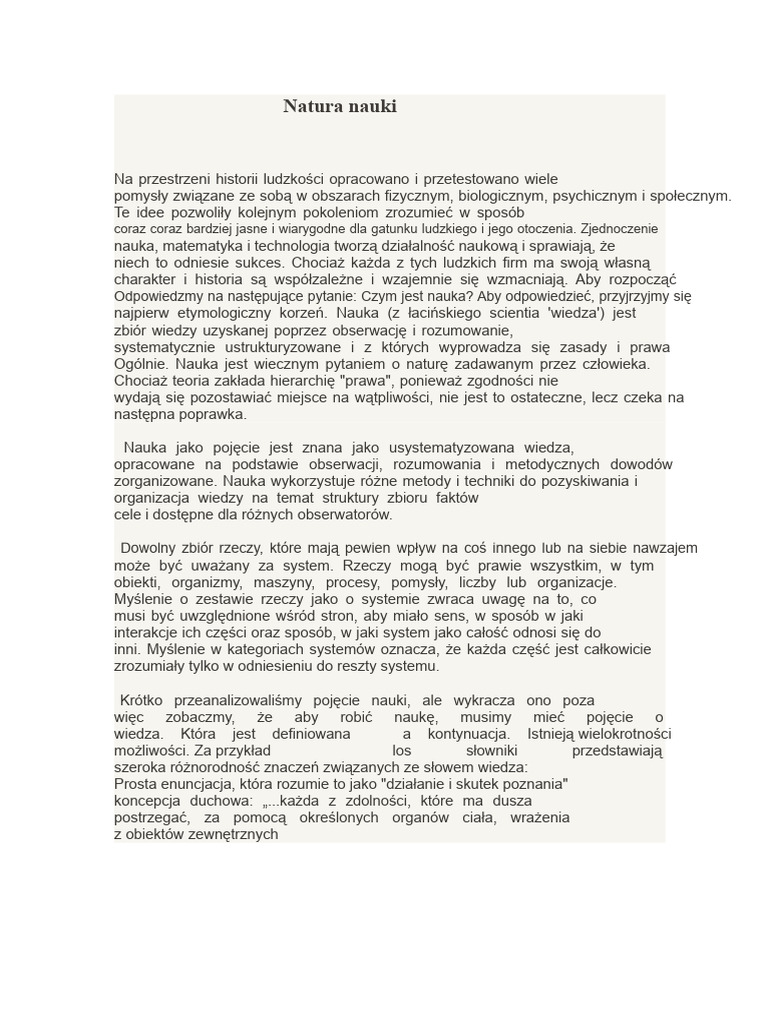 Natura Nauki - Doc Esej | PDF