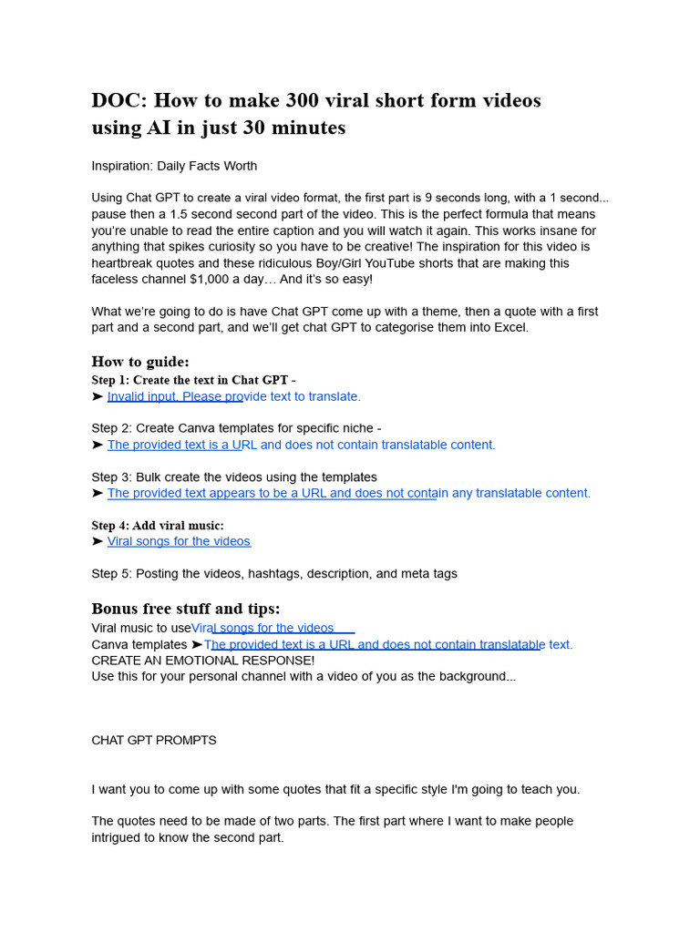 Como Fazer 300 Vídeos Curtos Virais Usando Apenas IA em Apenas 30 Minutos (Potencial Insano ...