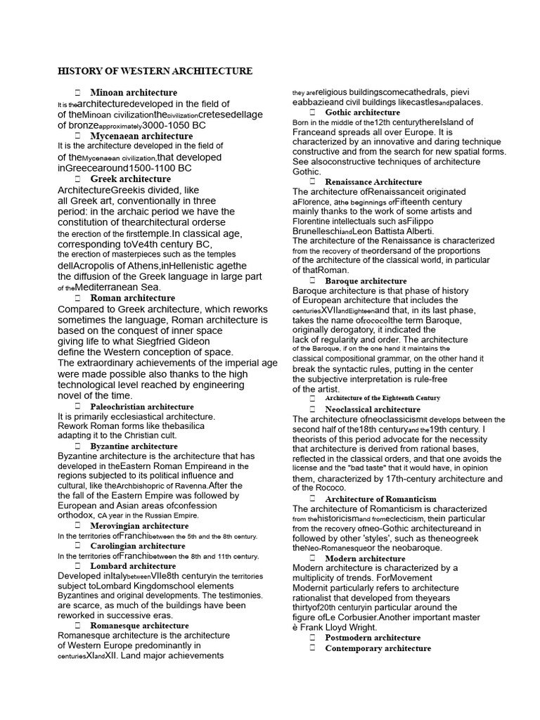History of Western Architecture | PDF | Greeks | Classical Antiquity