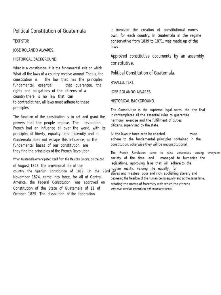Overview of the Guatemalan Constitution | PDF | Constitution | Citizenship
