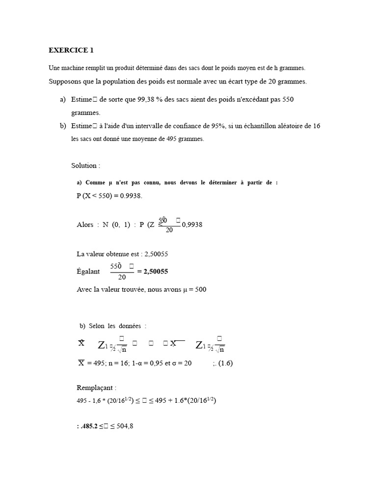 Estimation et intervalles de confiance statistiques | PDF | Intervalle ...