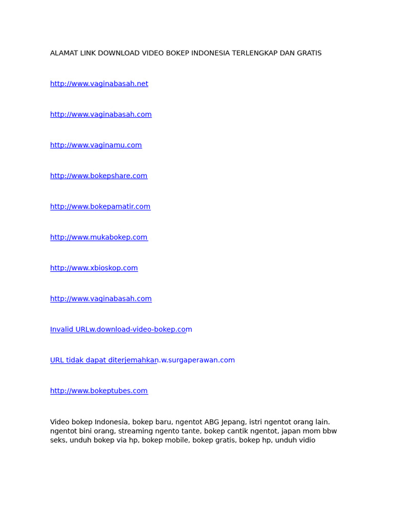 Alamat Tautan Unduh Video Bokep Indonesia Terlengkap Dan Gratis | PDF