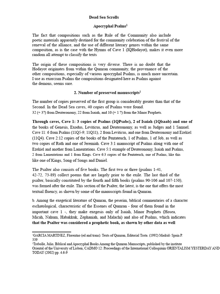 Dead Sea Scrolls (Psalms of Qumran) | PDF | Bible | Dead Sea Scrolls