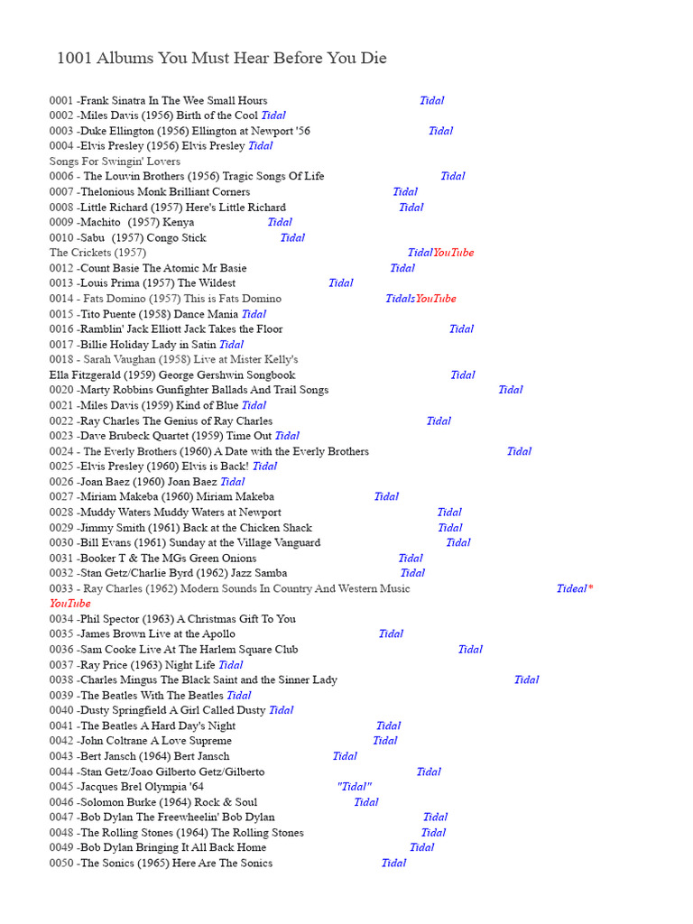 1001 Albums You Must Hear Before You Die | PDF | David Bowie | Music ...