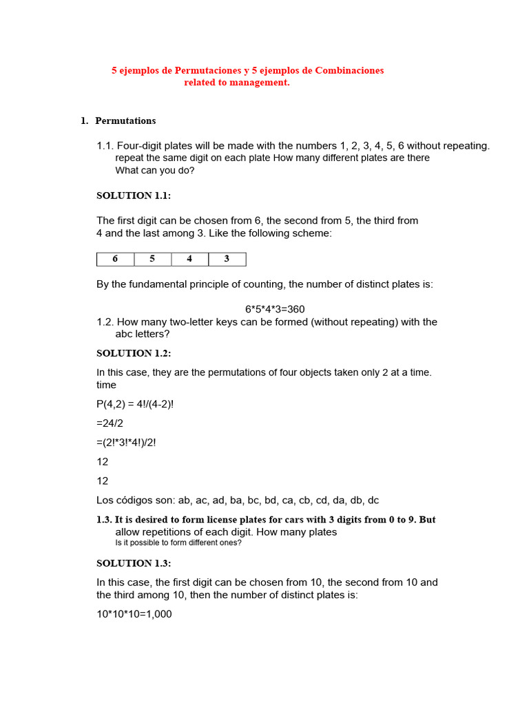 Permutations and Combinations | PDF | Mathematics | Discrete Mathematics