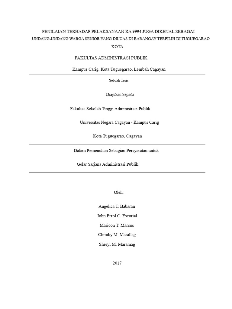 Evaluasi Pelaksanaan RA 9994 di Tuguegarao | PDF