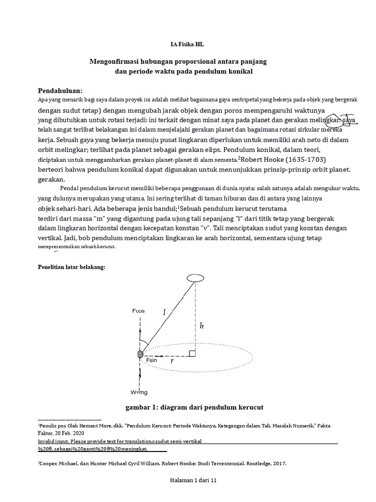 FISIKA IA Pendulum Kerucut | PDF