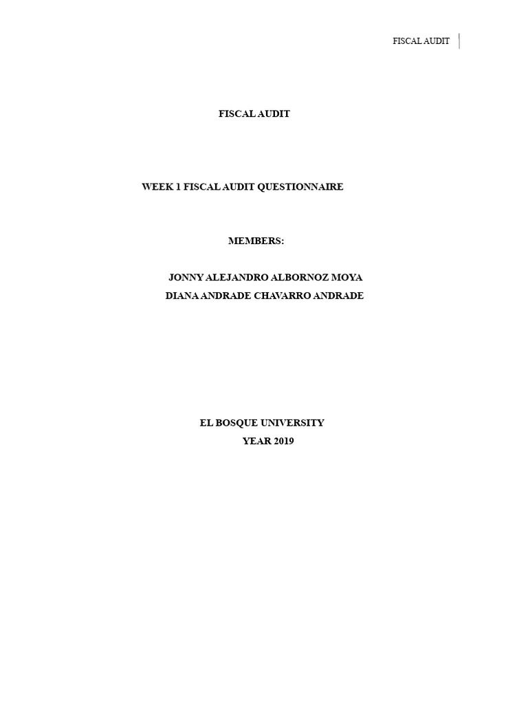 Fiscal Revision Questionnaire | PDF | Audit | Accounting