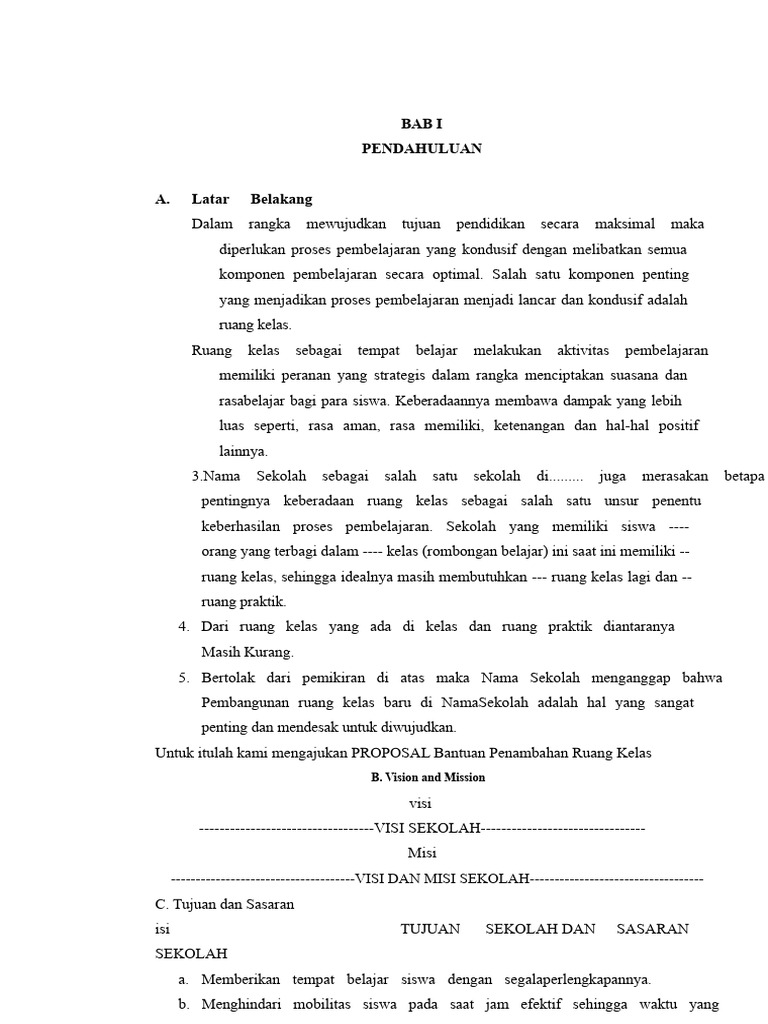 Proposal Pembangunan Ruang Kelas Baru | PDF