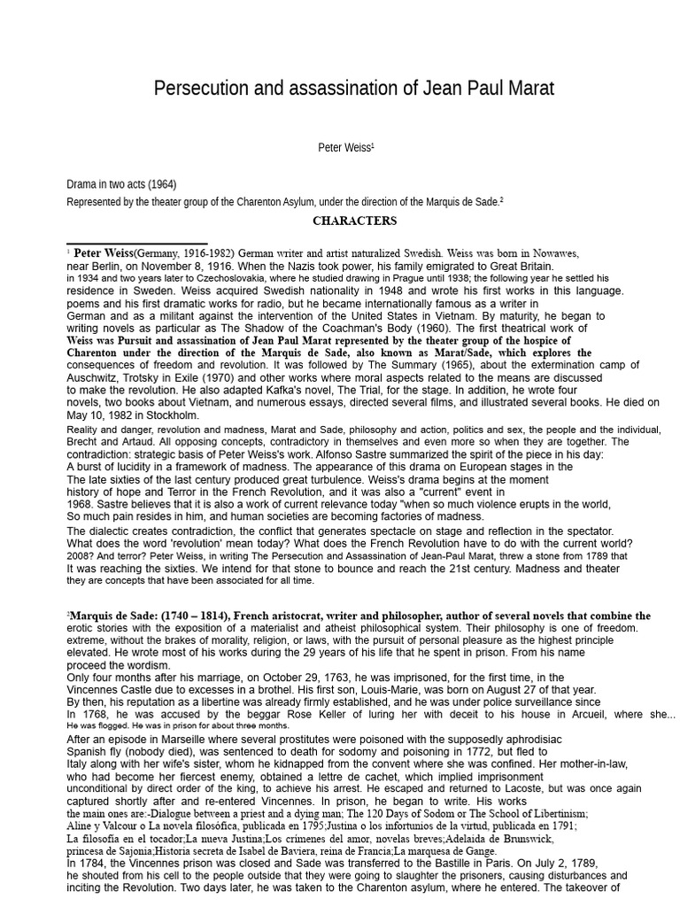 Marat Sade Weiss | PDF