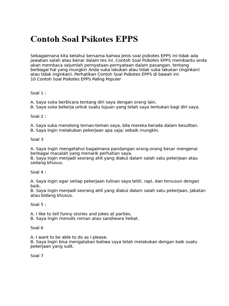 Contoh EPPS | PDF