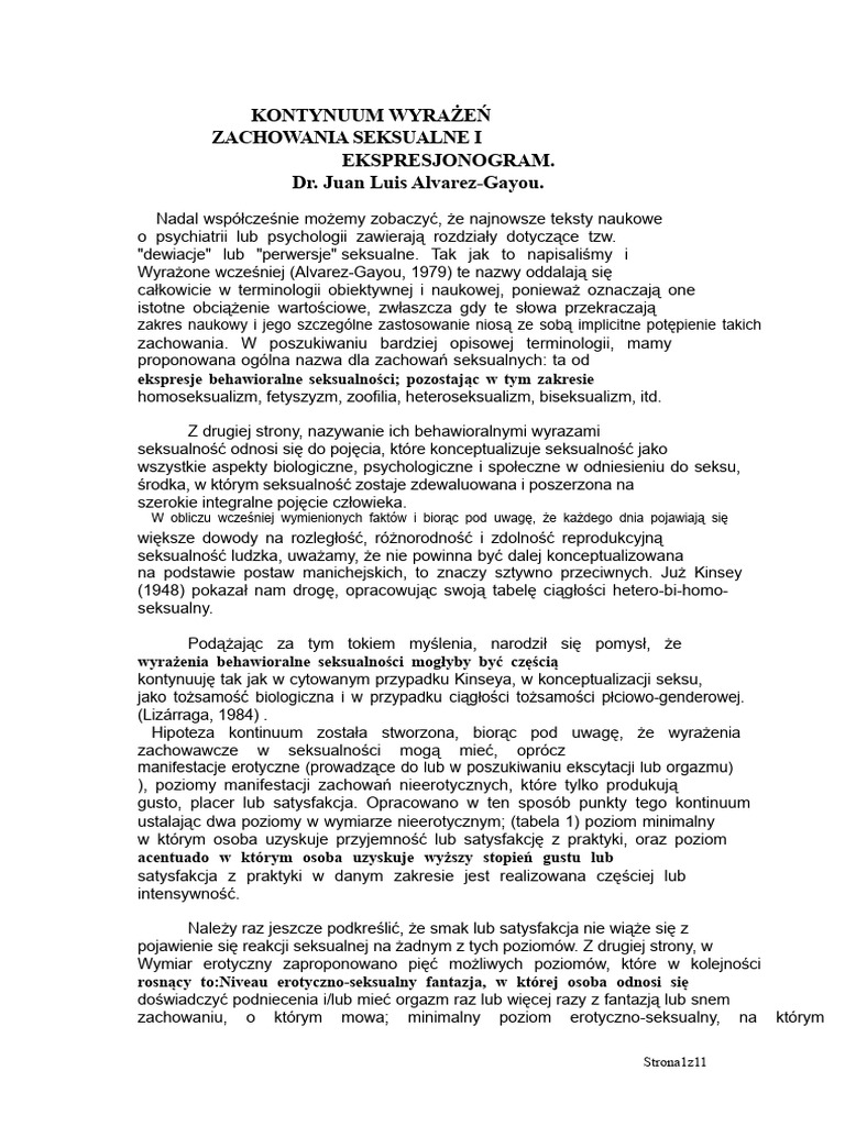 Wyrażenia Behawioralne Seksualności | PDF
