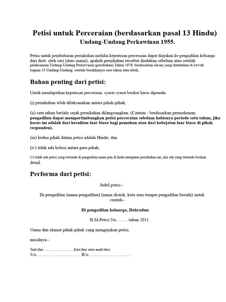 Permohonan Cerai | PDF