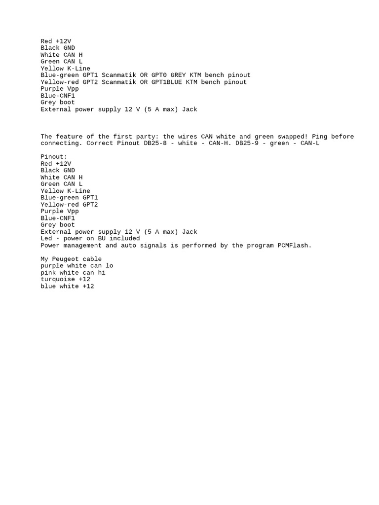PCMflash Pinout | PDF