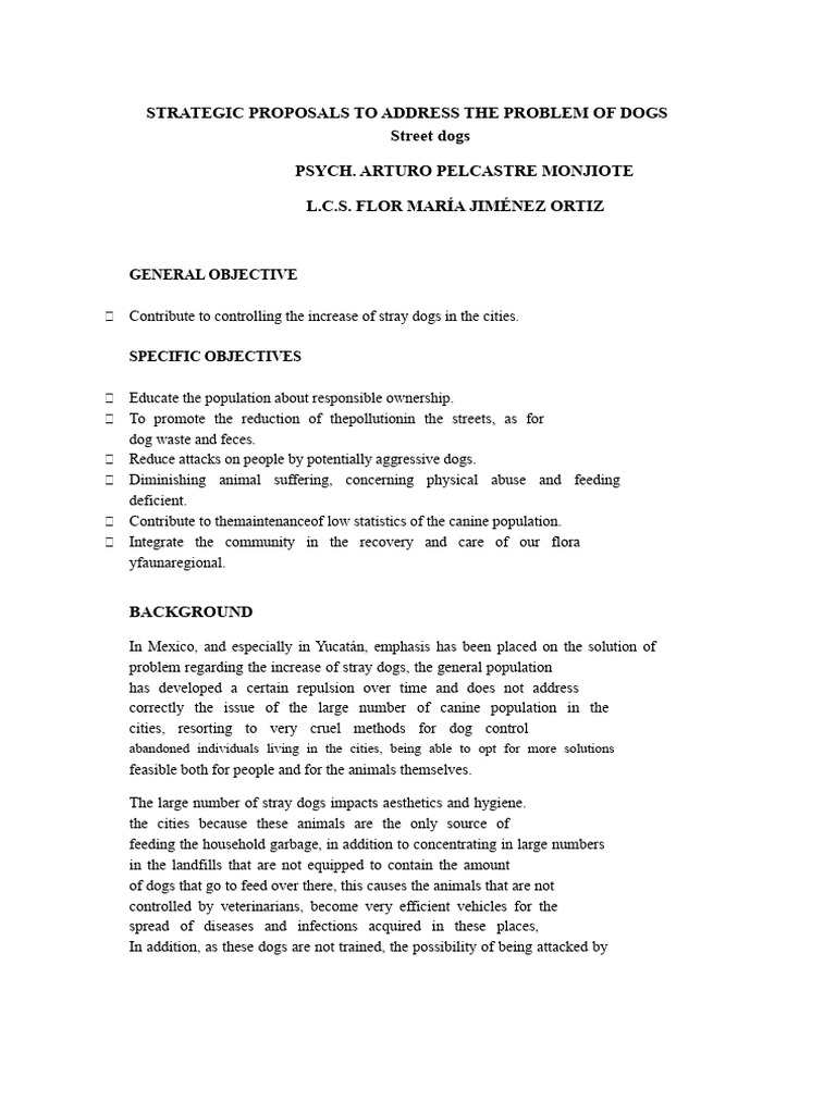 Solutions for Stray Dog Control | PDF | Dogs | Neutering