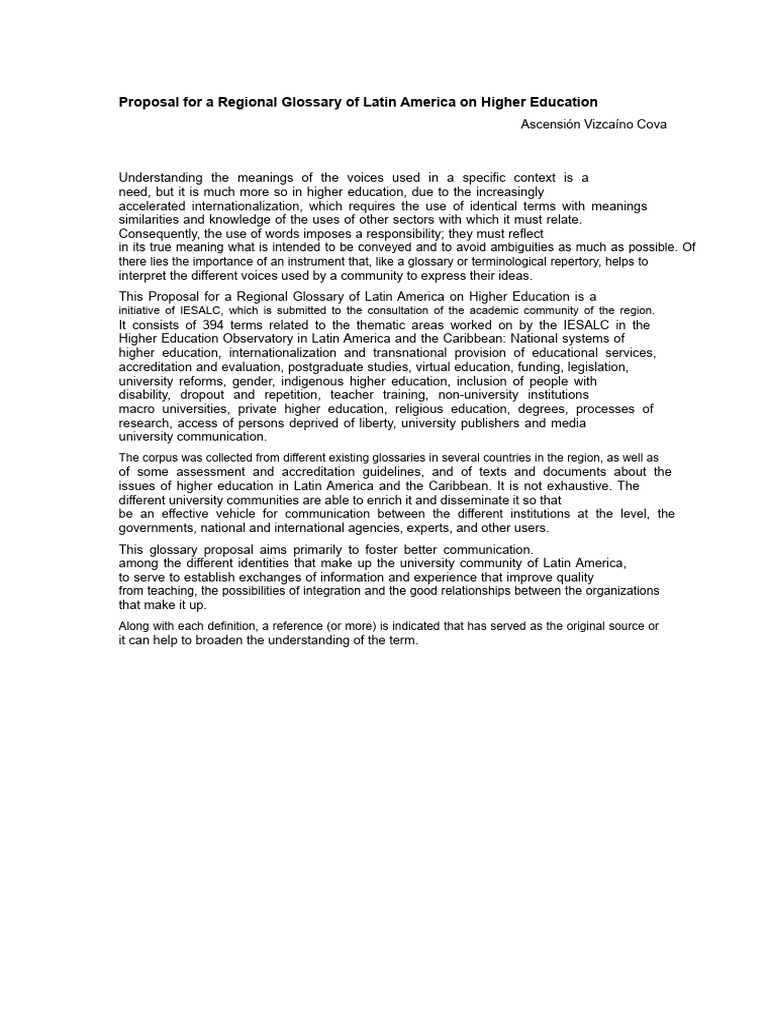 Latin America Higher Education Glossary | PDF | Learning | Distance ...
