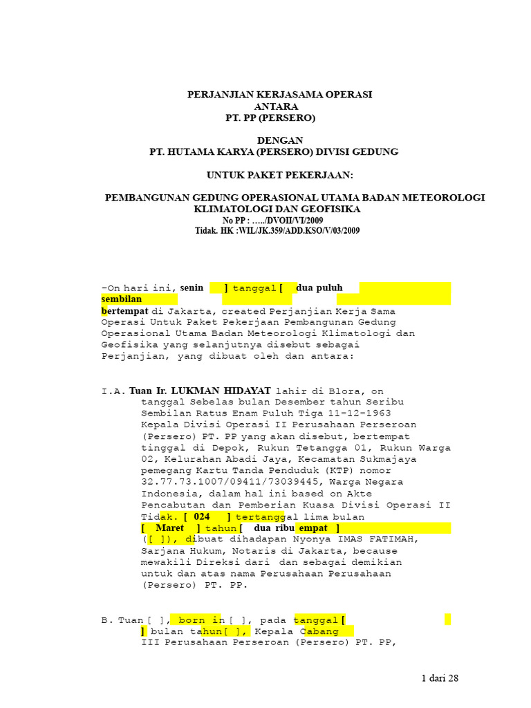 Gaji PT. Indosino dalam Proyek KSO | PDF