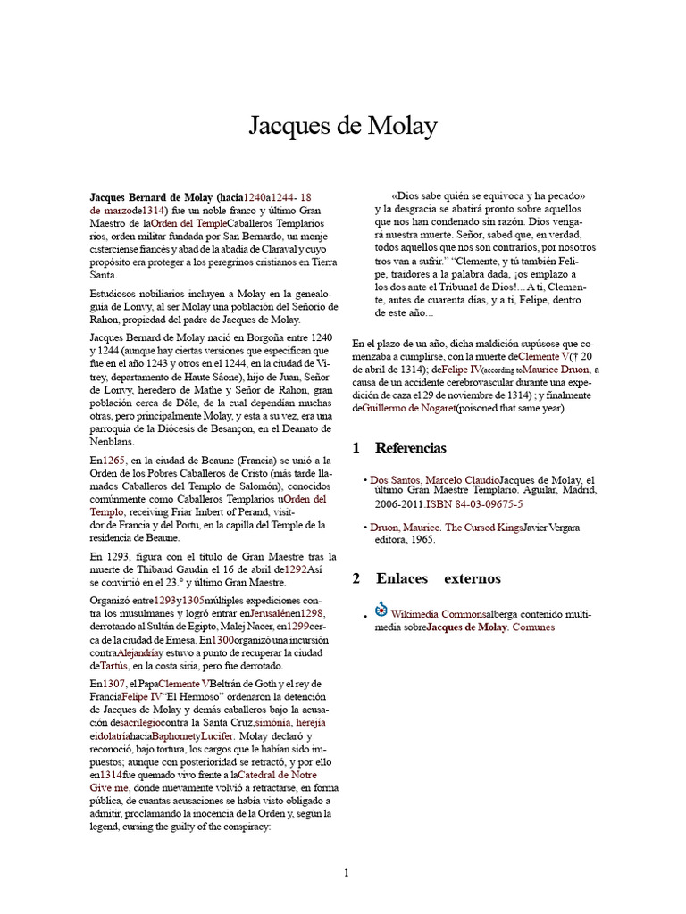 Jacques de Molay | PDF | Caballeros templarios | Cruzadas