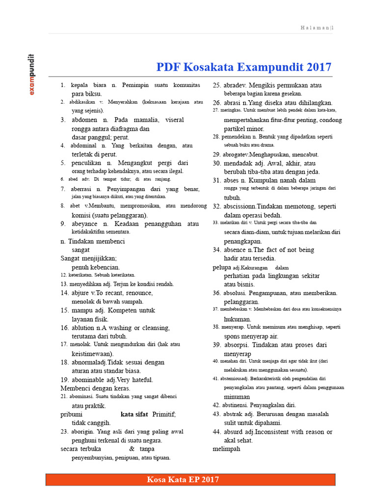 5000 Kata Kosakata PDF | PDF