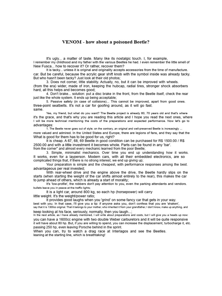 Motor Preparation VW Beetle Puma VW Air Engines | PDF | Turbocharger ...