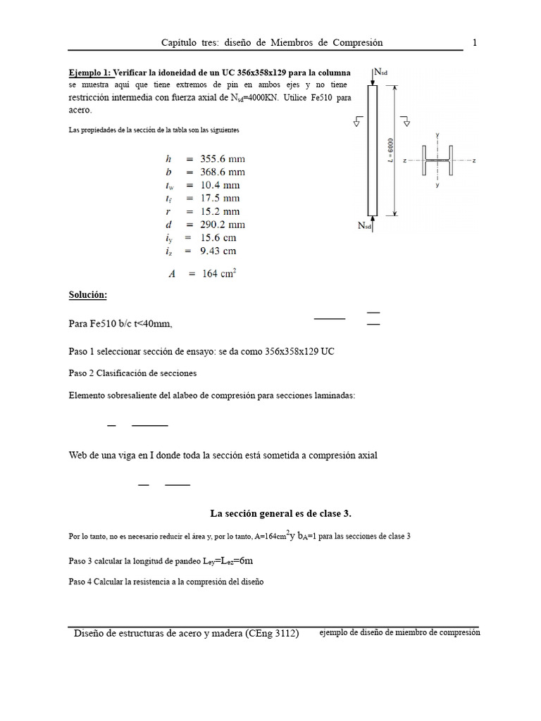 Capítulo 3 Ejemplo de Columna de Compresión | PDF | Pandeo | Ingeniería ...