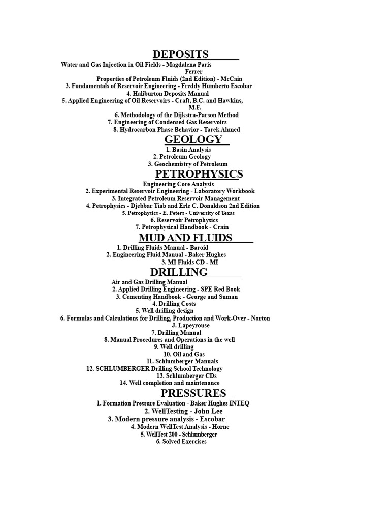 List of Petroleum Engineering Books | PDF | Petroleum Reservoir | Sandstone