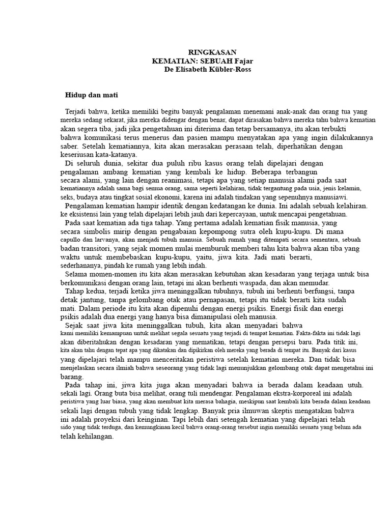 Ringkasan Kematian Sebuah Fajar | PDF