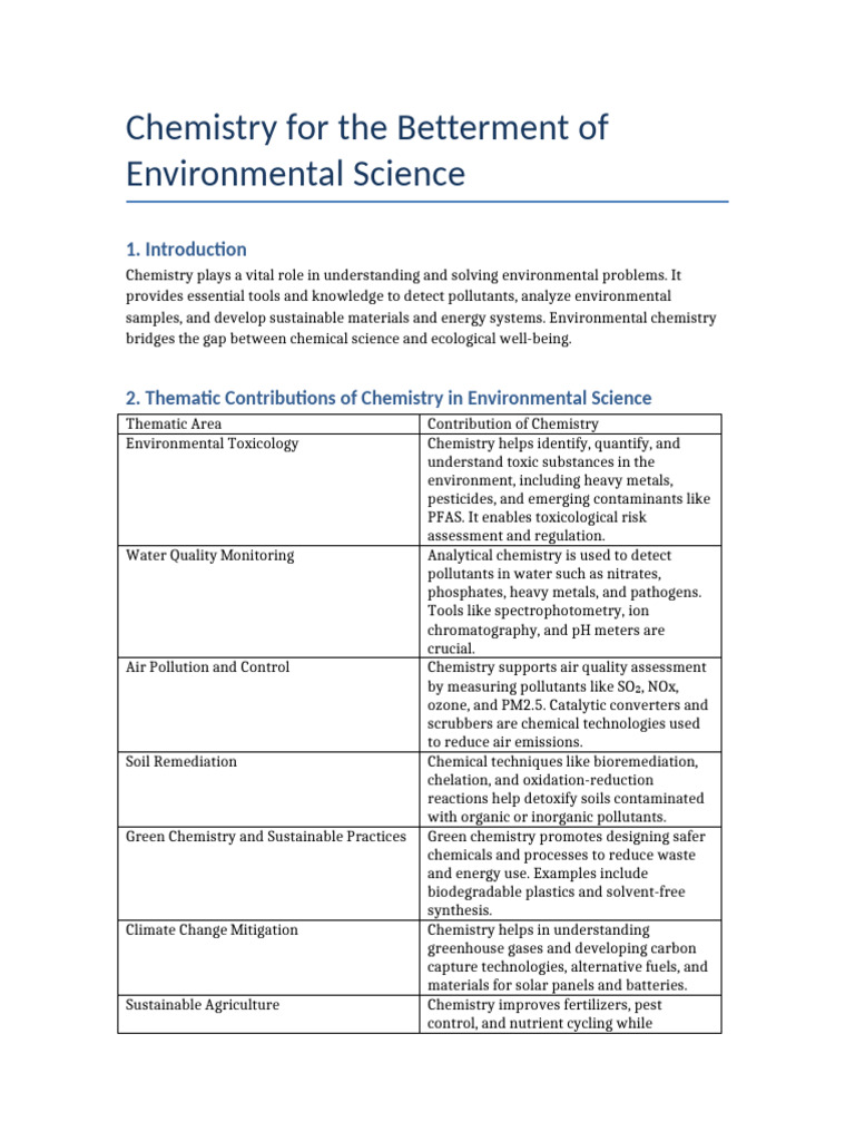 Green Chemistry for Environmental Solutions | PDF | Chemistry ...