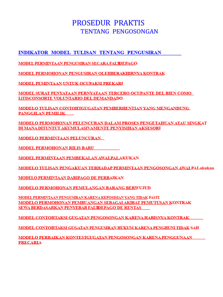 Model Surat Penggusuran | PDF