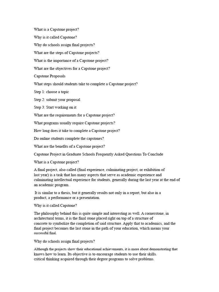 Understanding Capstone Projects | PDF | Experience | Knowledge