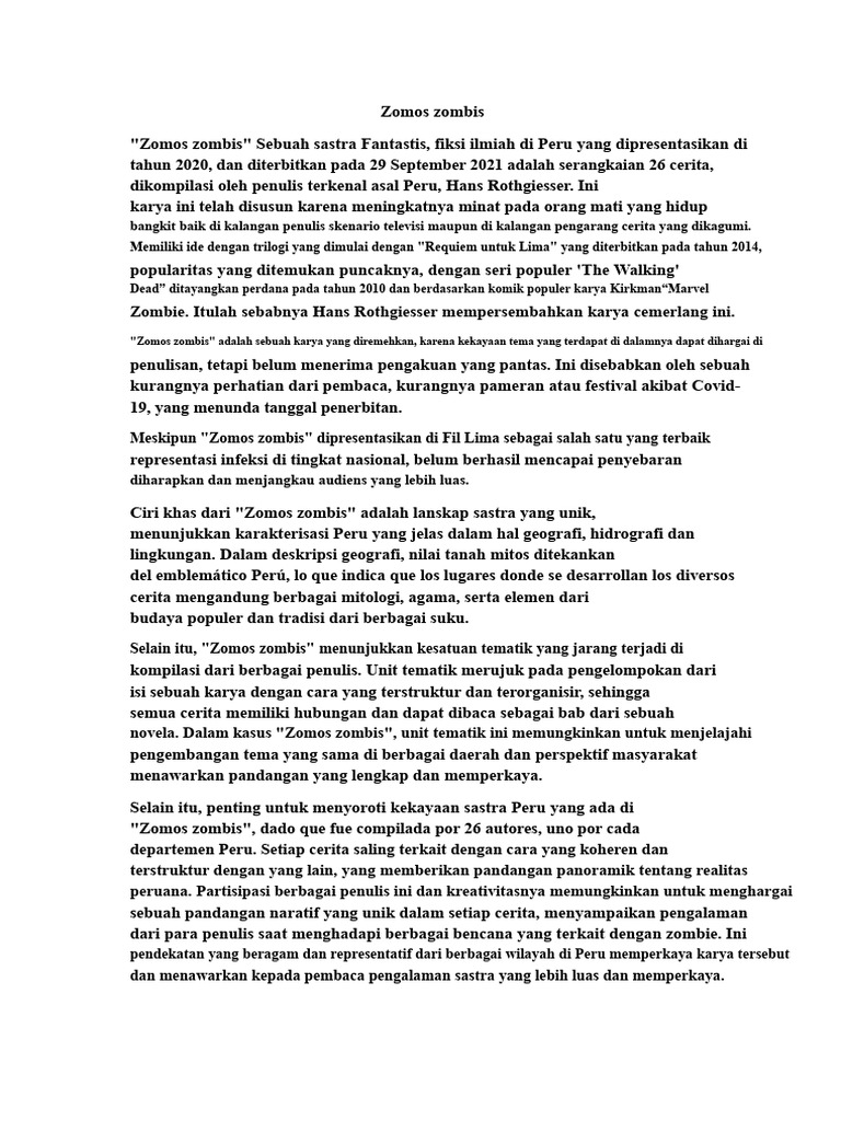 Kami Adalah Zombie Yang Diperbaiki | PDF