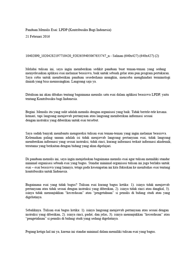 Contoh Esai | PDF