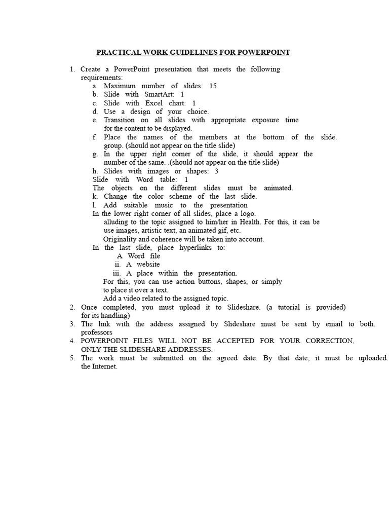 PowerPoint Presentation Guidelines | PDF