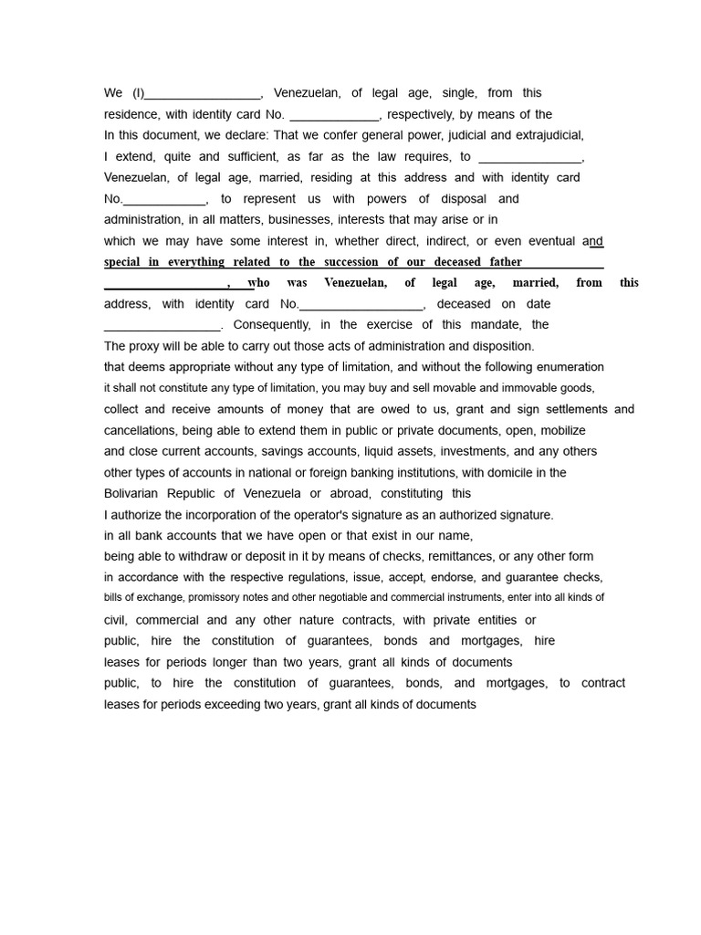 Special Power of Attorney Model | PDF | Negotiable Instrument | Government