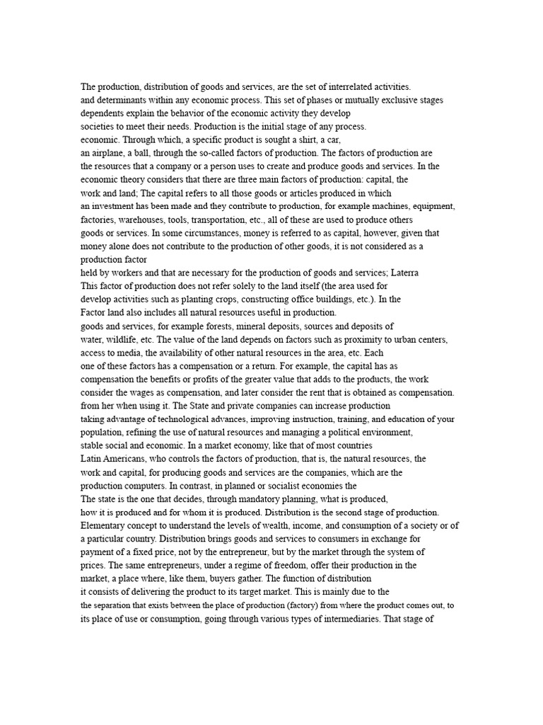 Essay Geography Goods and Services | PDF | Capital (Economics) | Economies