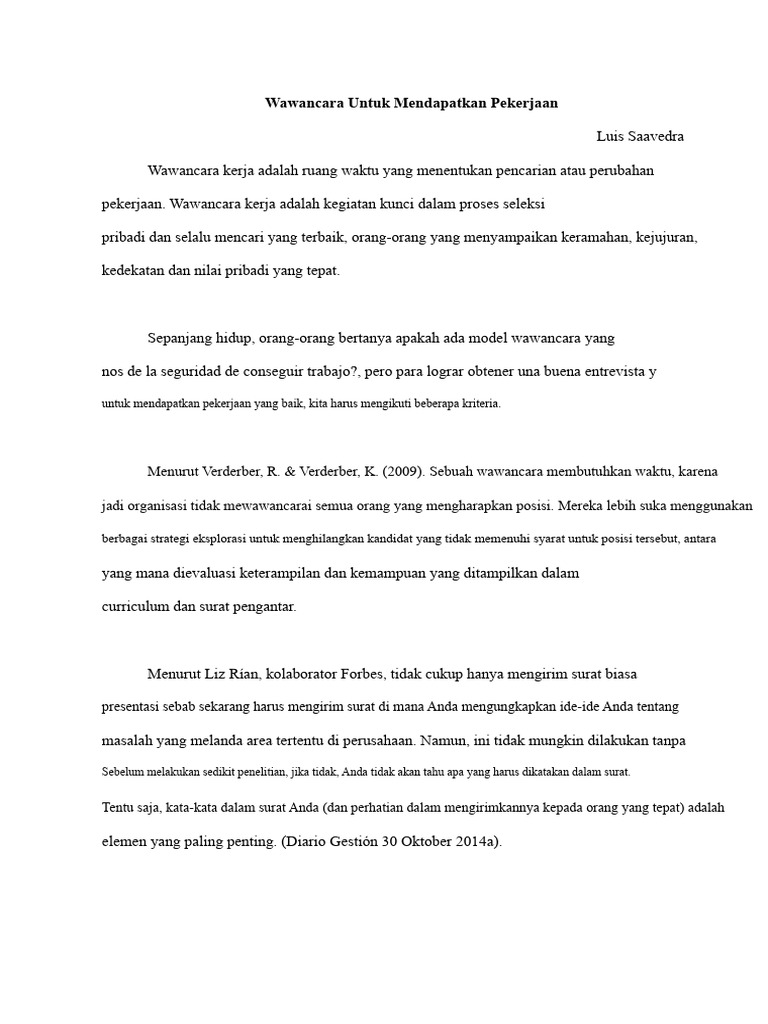 Esai Tentang Cara Mendapatkan Pekerjaan | PDF