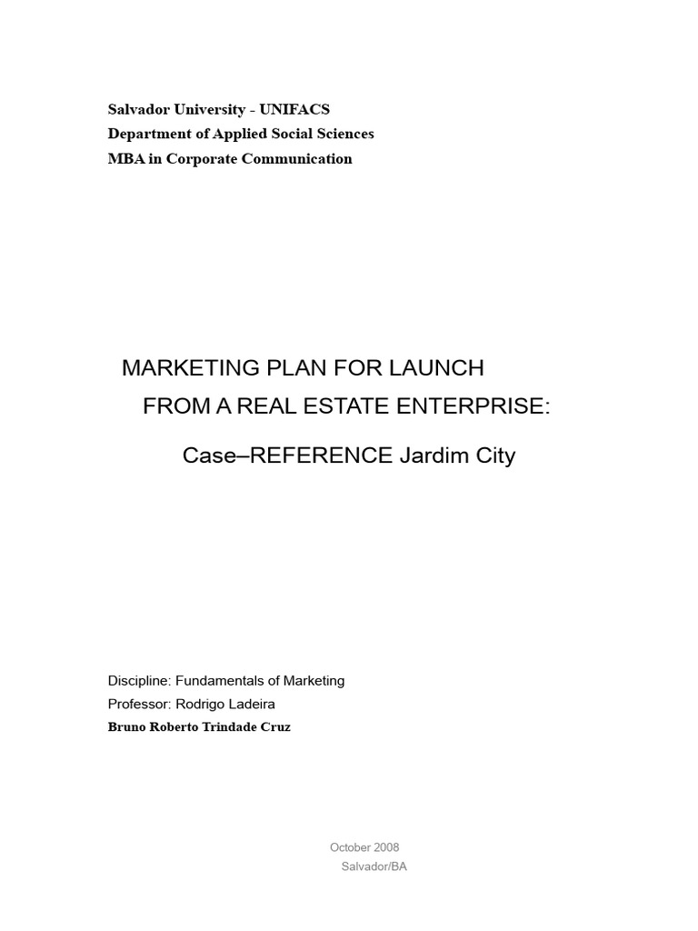 Marketing Plan for Jardim City Launch | PDF | Marketing | Swot Analysis