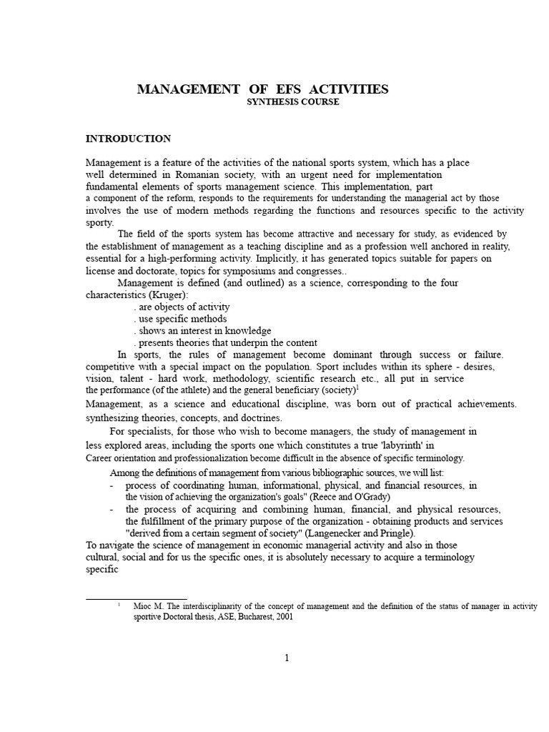 Management in Physical Education and Sports | PDF | Leadership ...