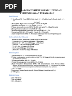 Nilai Normal Lab Pada Anak | PDF