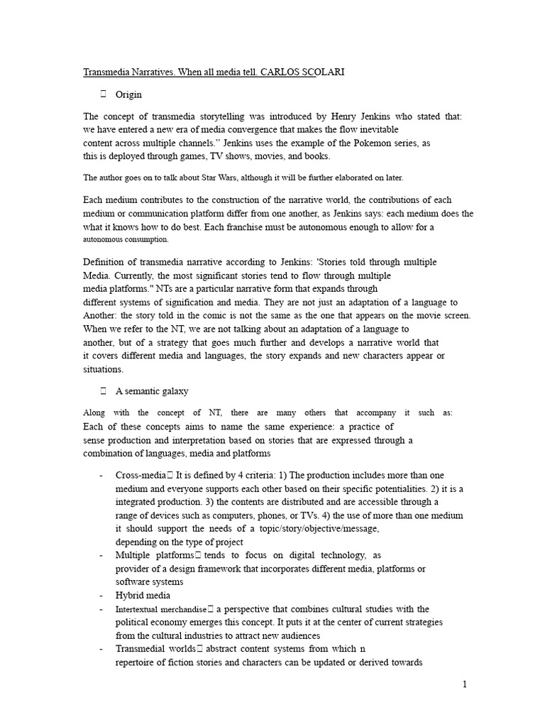 Understanding Transmedia Narratives | PDF | Harry Potter