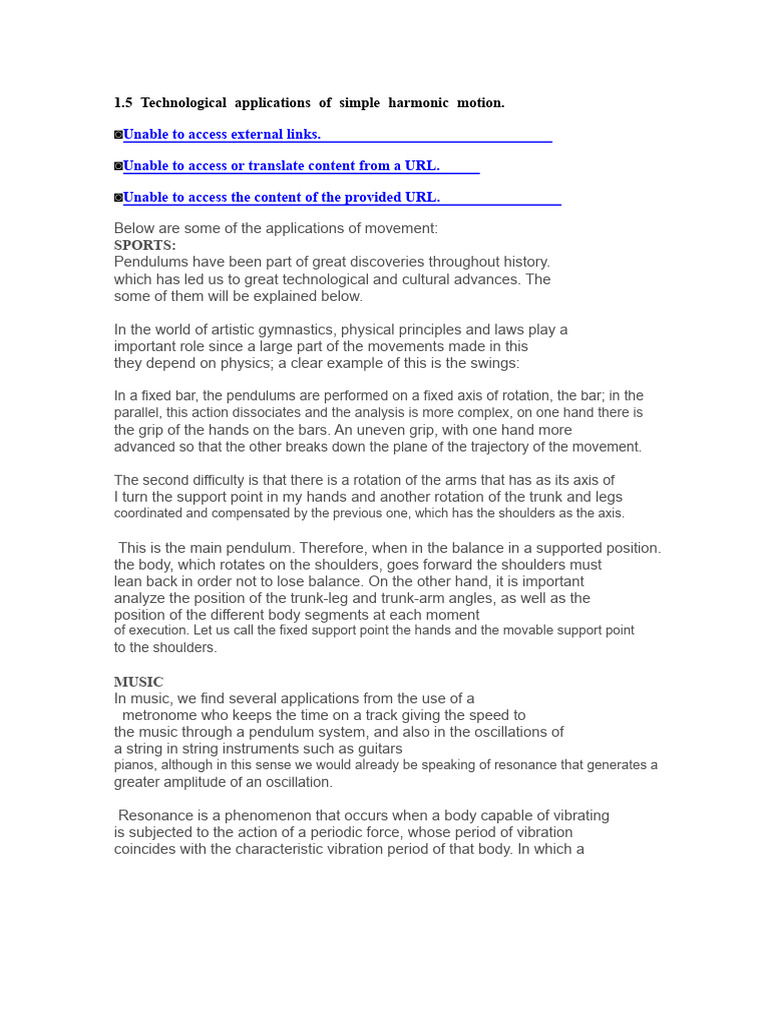 1.5 Technological Applications of Simple Harmonic Motion. | PDF ...
