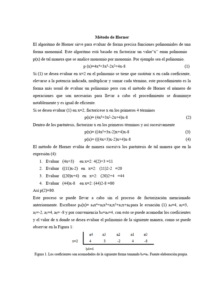Metode Horner | PDF | División (Matemáticas) | Factorización