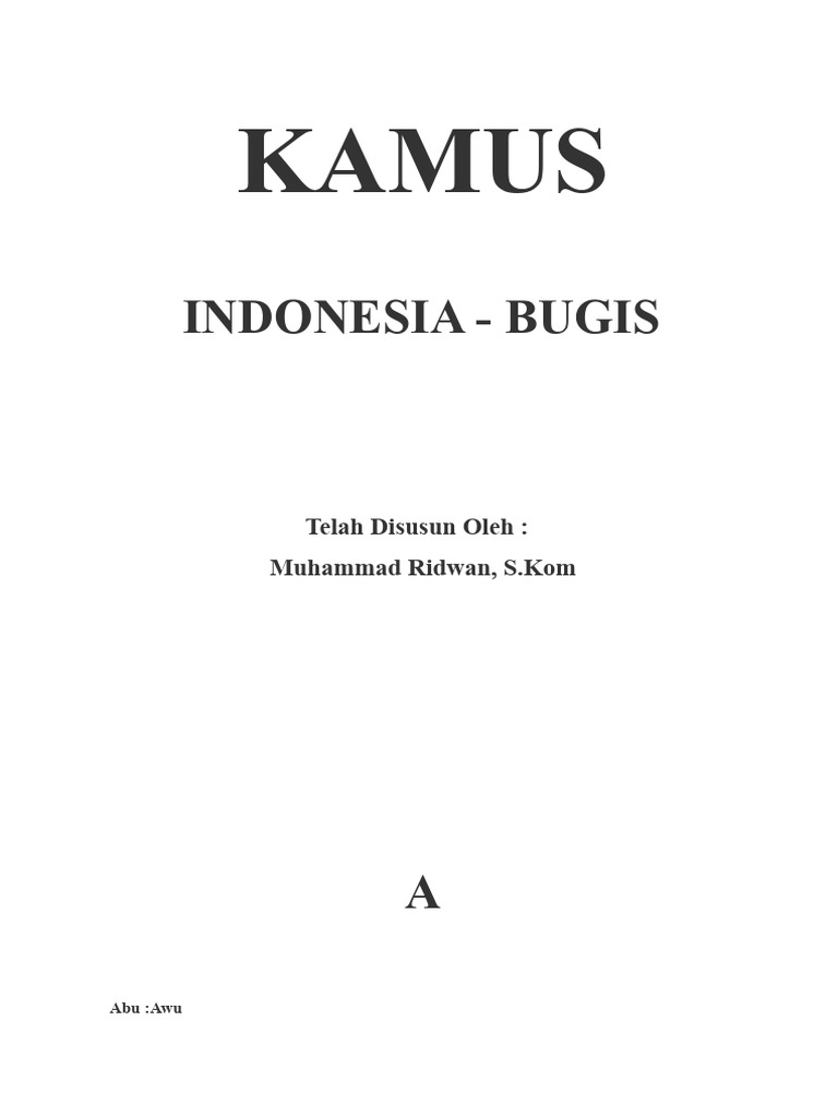 Kamus Bahasa Bugis | PDF