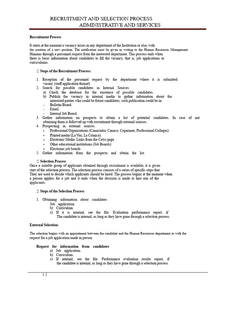 Human Resources - Recruitment and Selection Process Manual | PDF ...