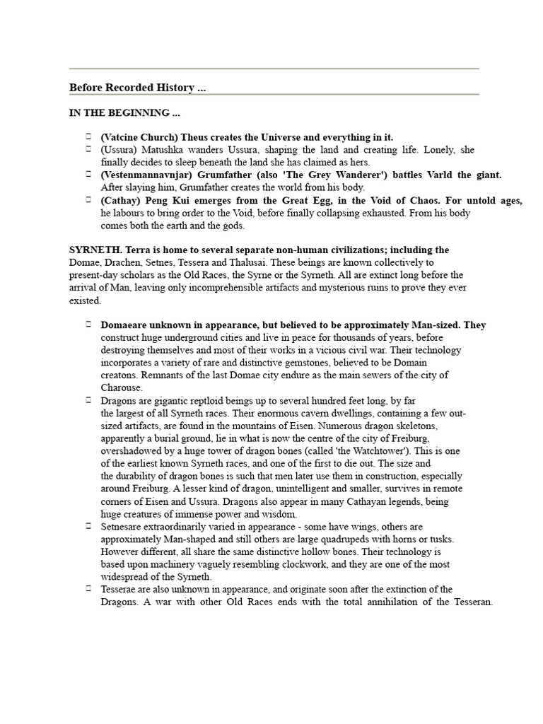 7th Sea Timeline | PDF | Dragon